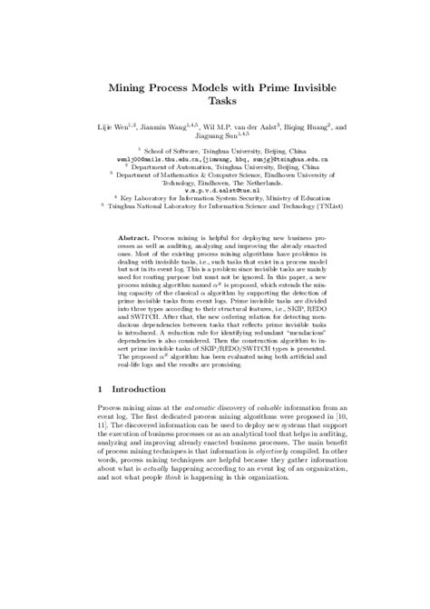 Pdf Mining Process Models With Prime Invisible Tasks