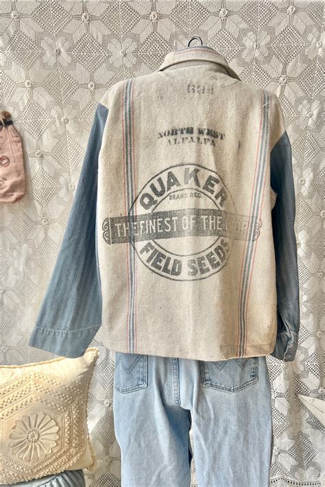 Hf188 The Highlands Foundry Denim Grain Sack Utility Jacket