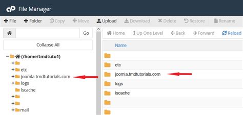 how to backup joomla tmdhosting
