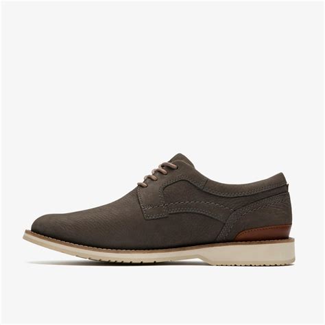 Mens Monahan Plain Stone Nubuck Oxfords Clarks
