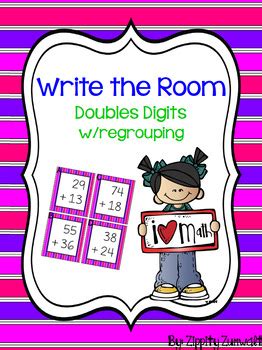 Write The Room Double Digit Addition W Regrouping By Zippity Zumwalt