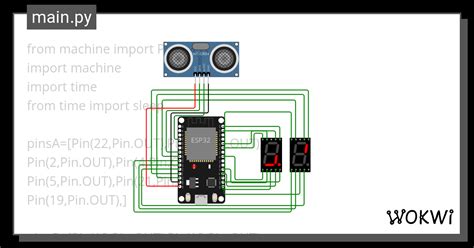 Two Seven Segment With UltraSonic With Decimal Wokwi ESP STM Arduino Simulator