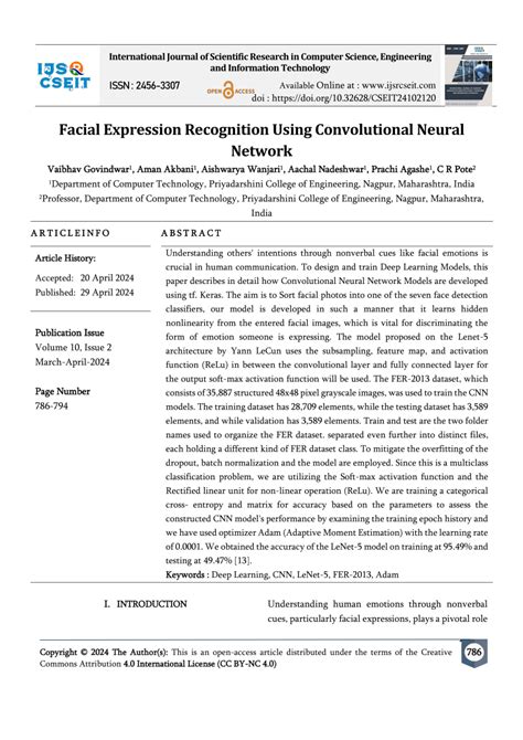 Pdf Facial Expression Recognition Using Convolutional Neural Network