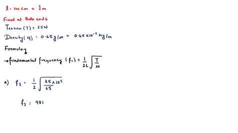Solved 1481 A String Of Length 1000 Cm Is Fixed At Both Ends And Is