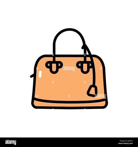 Woman Bag Dome Line Color Icon Isolated Vector Element Outline Pictogram For Web Page Mobile