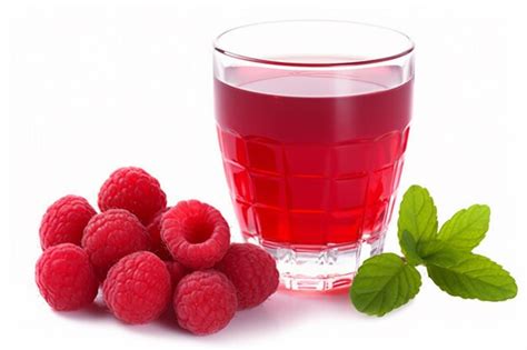 Premium Ai Image A Glass Of Raspberry Juice Next To A Cup Of