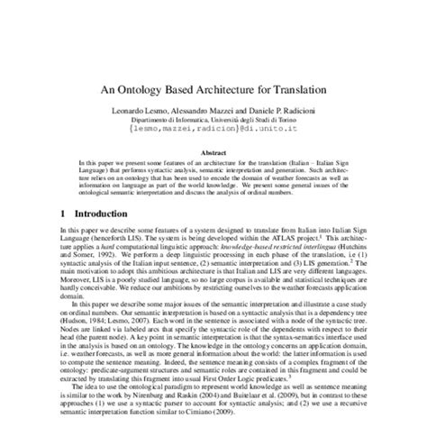 An Ontology Based Architecture For Translation Acl Anthology
