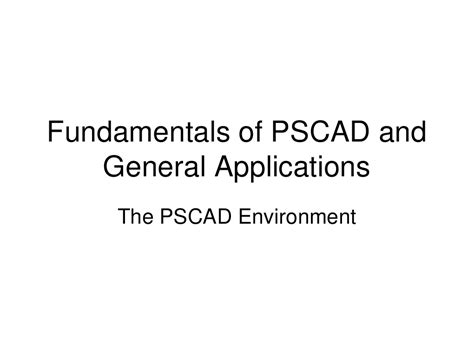 Getting Started With Pscad Pdf Point And Click Graphical User