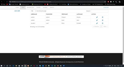 Library Management System In PHP Projectworlds Store