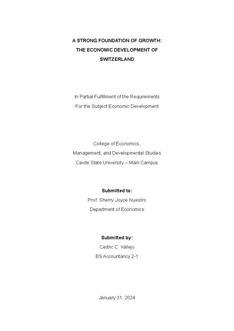 Econ Dev Research A Strong Foundation Of Growth The Economic