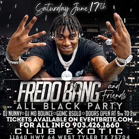 Fredo Bang All Black Party At Exotic Social Club Tyler On 17th June 2023