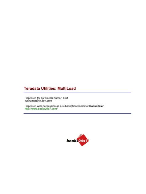Teradata Utilities Multiload Pdf Sql Databases