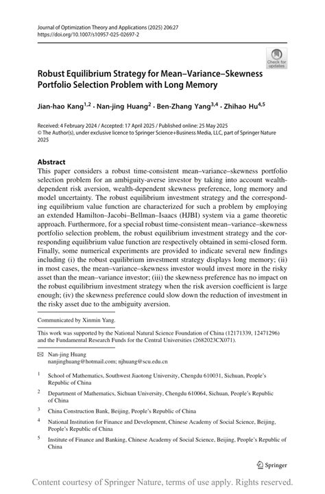 Robust Equilibrium Strategy For Meanvarianceskewness Portfolio