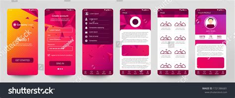 Design Mobile App Ui Ux Gui เวกเตอร์สต็อก ปลอดค่าลิขสิทธิ์ 1721386681 Shutterstock