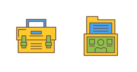 Briefcase And Folder Icon Vector Art At Vecteezy