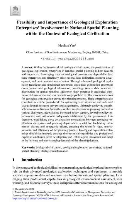 Pdf Feasibility And Importance Of Geological Exploration Enterprises