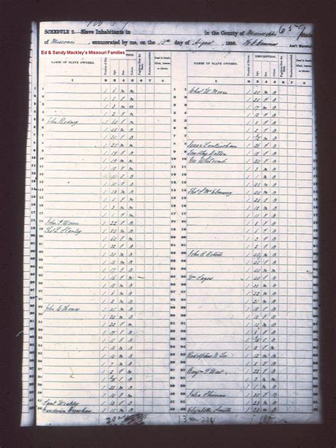 Mo 50 Slave Census Display Page