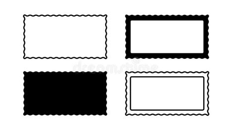 Border Frame Scallop Edge Rectangle Vector Shape Wave Scallop Squiggle Cute Simple Rectangle