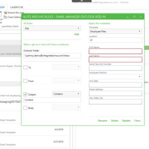 Microsoft Outlook Add In EFusion ECM Email Solutions