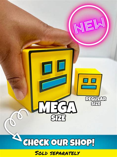 3d Printed Geometry Dash Cubes Cake Toppers Etsy