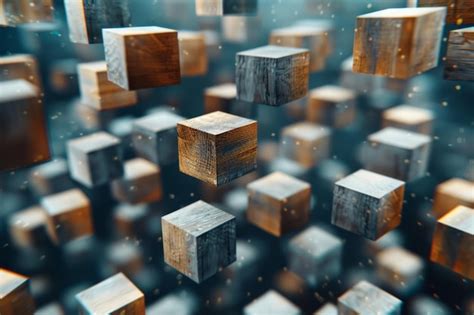 Premium Photo Abstract Isometric Background Featuring Floating Cubes