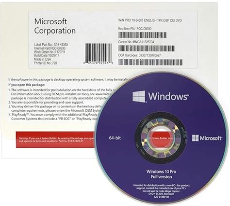 Windows 10 Pro 64 Bit OEM DVD English Full Version OEM Windows 10 Professional 64 Bit