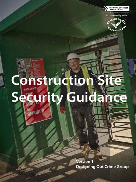 Construction Site Security Guidance Edition 1 01 Pdf Closed Circuit Television Lighting