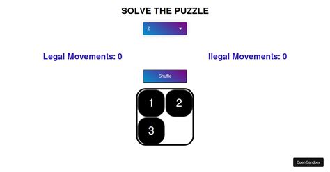 Sliding Tiles Puzzle Ui Codesandbox