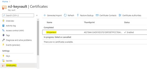 Azure Key Vault Automatic Certificate Renewal