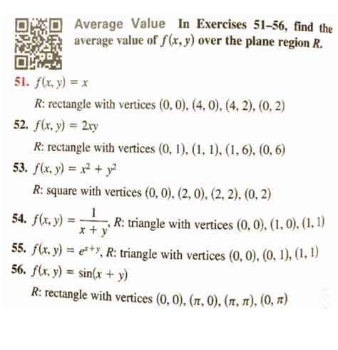 Solved 막수 回average Value In Exercises 51 56 Find The