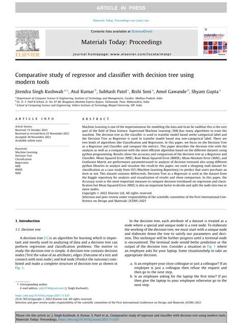 Pdf Comparative Study Of Regressor And Classifier With Decision Tree