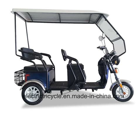 China Hot Sale 3 Seat Passenger Electric Three Wheel Adult Bike
