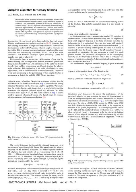 pdf adaptive algorithm for ternary filtering
