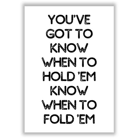 You Ve Got To Know When To Hold Em Framed Wall Art Etsy