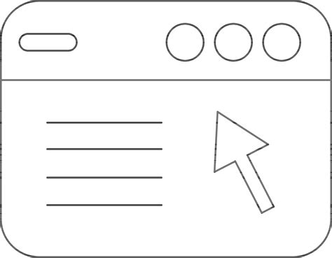 Cursor Arrow On Web Page Icon In Thin Line Art 24324145 Vector Art At