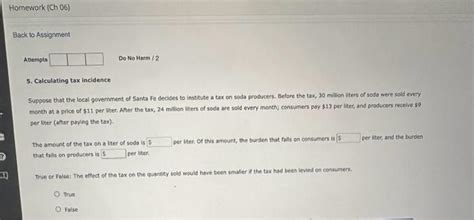 Solved 5 Calculating Tax Incidence Suppose That The Local Chegg Com