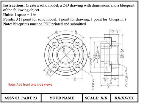 Solved Instructions Create A Solid Model A D Drawing Chegg