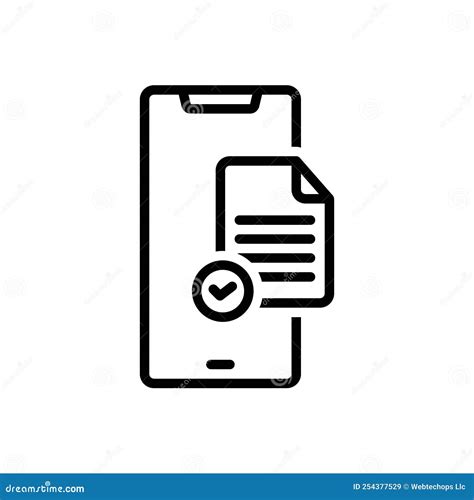 Black Line Icon For Validation Acceptance And Verification Stock