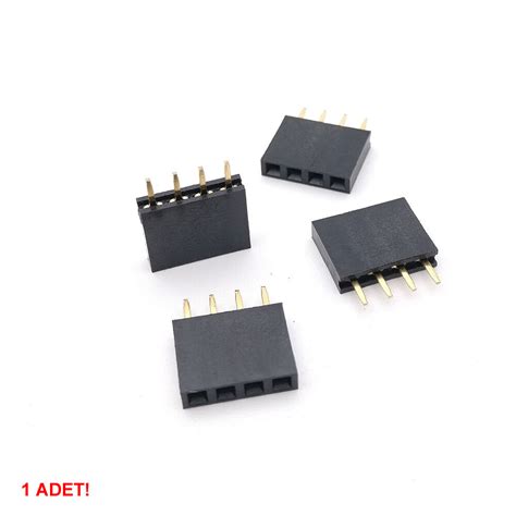 4 Pin Tek Sıra Dişi Header 180 Dderece 1x4 Pin 2 54mm Soket Konnektör