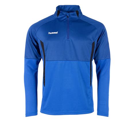 Hummel Authentic 14 Zip Trainingstrui Blauw Zwart Voetbalshopnl