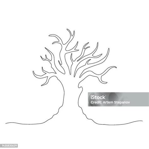 Single Line Tree Icon One Line Drawing Trees Silhouette向量圖形及更多側影圖片 Istock
