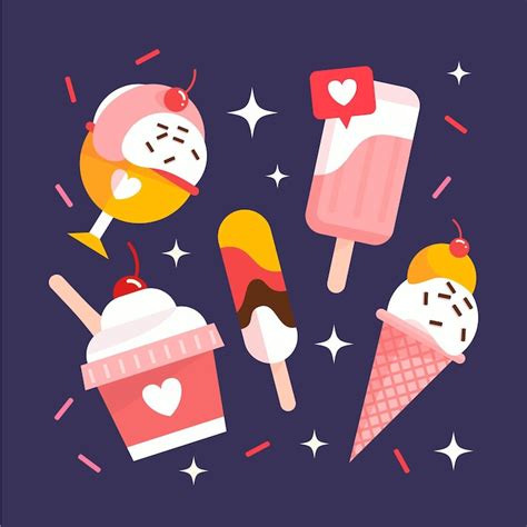 달빛 아이스크림 일러스트 벡터 Freepik에서 무료 고품질 벡터를 다운로드하세요 Freepik