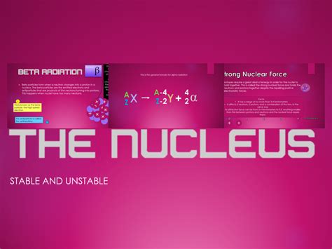 Stable And Unstable Nuclei AQA A Level Physics Section Teaching Resources