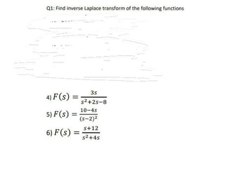 answered q1 find inverse laplace transform of… bartleby