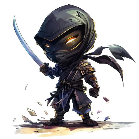 Premium Photo Ninja Assassin Cartoon Isolated On White Background