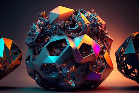 Premium Photo Futuristic Polyhedral Spatial Shapes As D Render Abstract Geometric Background