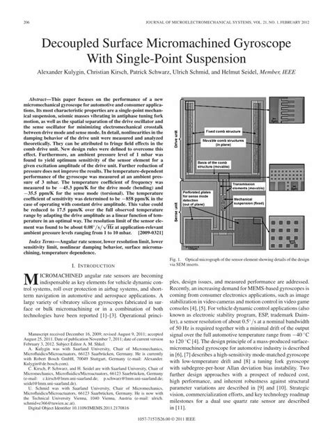 Pdf Decoupled Surface Micromachined Gyroscope With Single Point Suspension Dokumen Tips