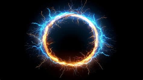 A Realistic Lightning Bolt Circle With Lightning Explosion Modern