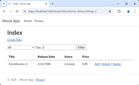 Part 7 Add Search To An Aspnet Core Mvc App Microsoft Learn