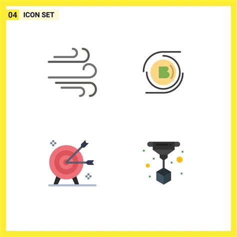 4 universal flat icons set for web and mobile applications direction